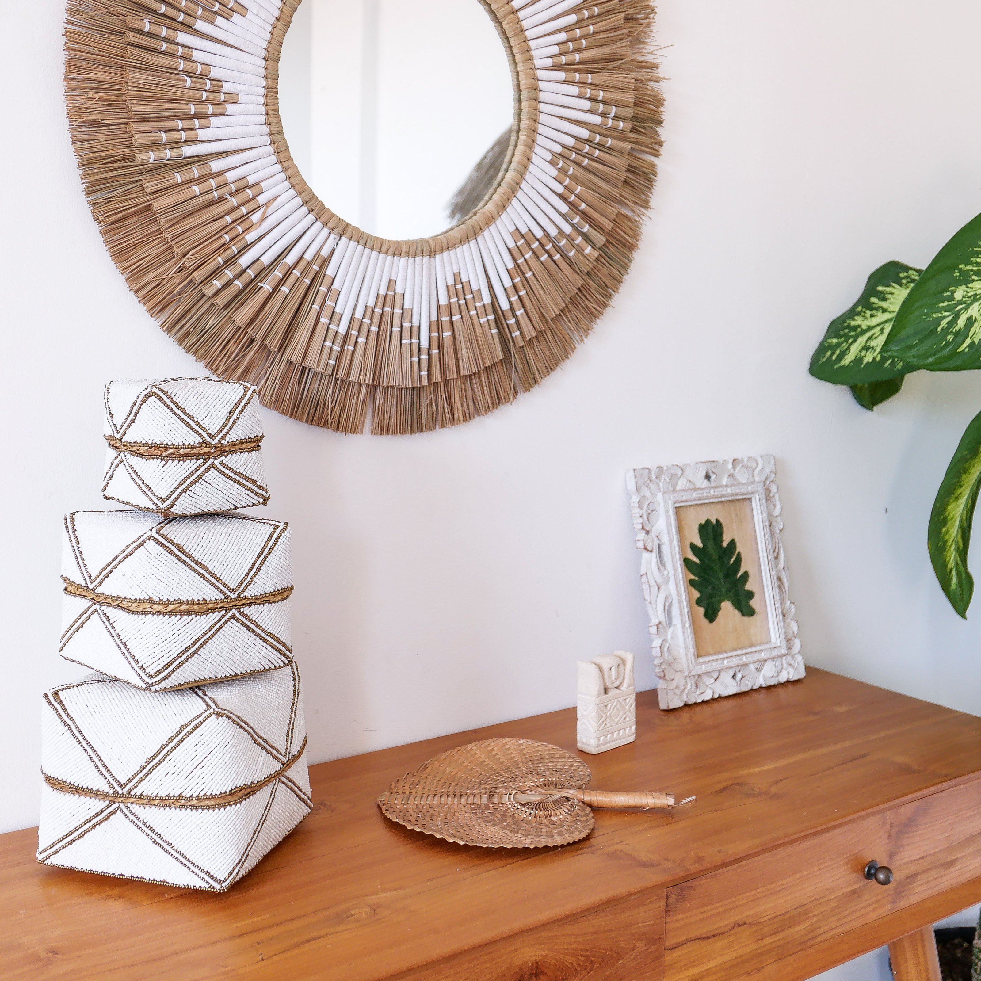 Balinese bamboo beaded box set with beads | Joglo Living