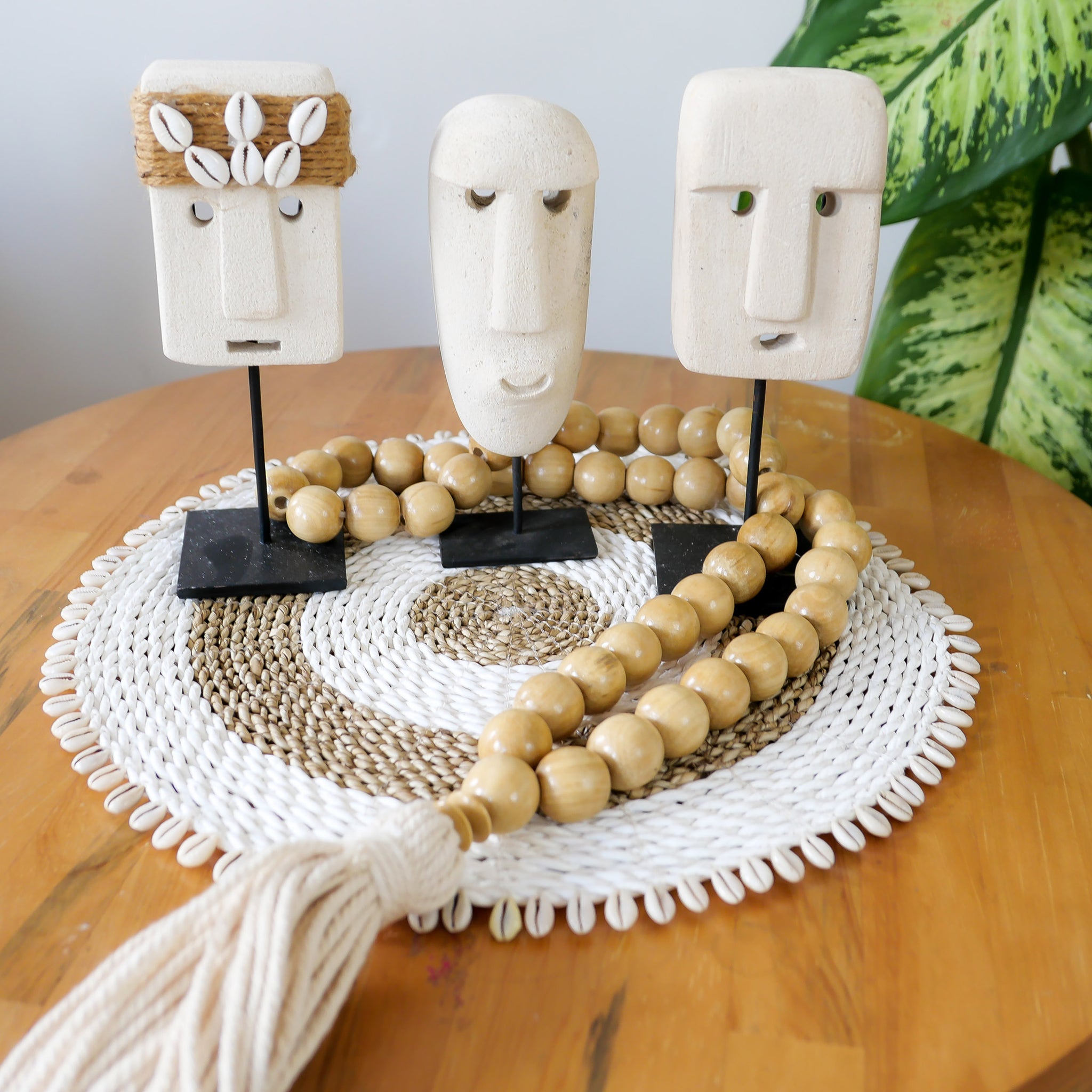 Stone statues with stand set of 3 | Joglo Living